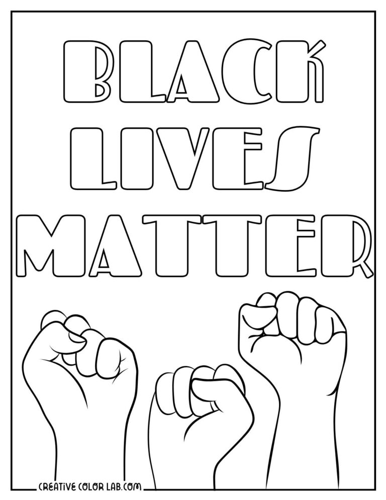 Free, Printable Black Lives Matter Coloring Pages