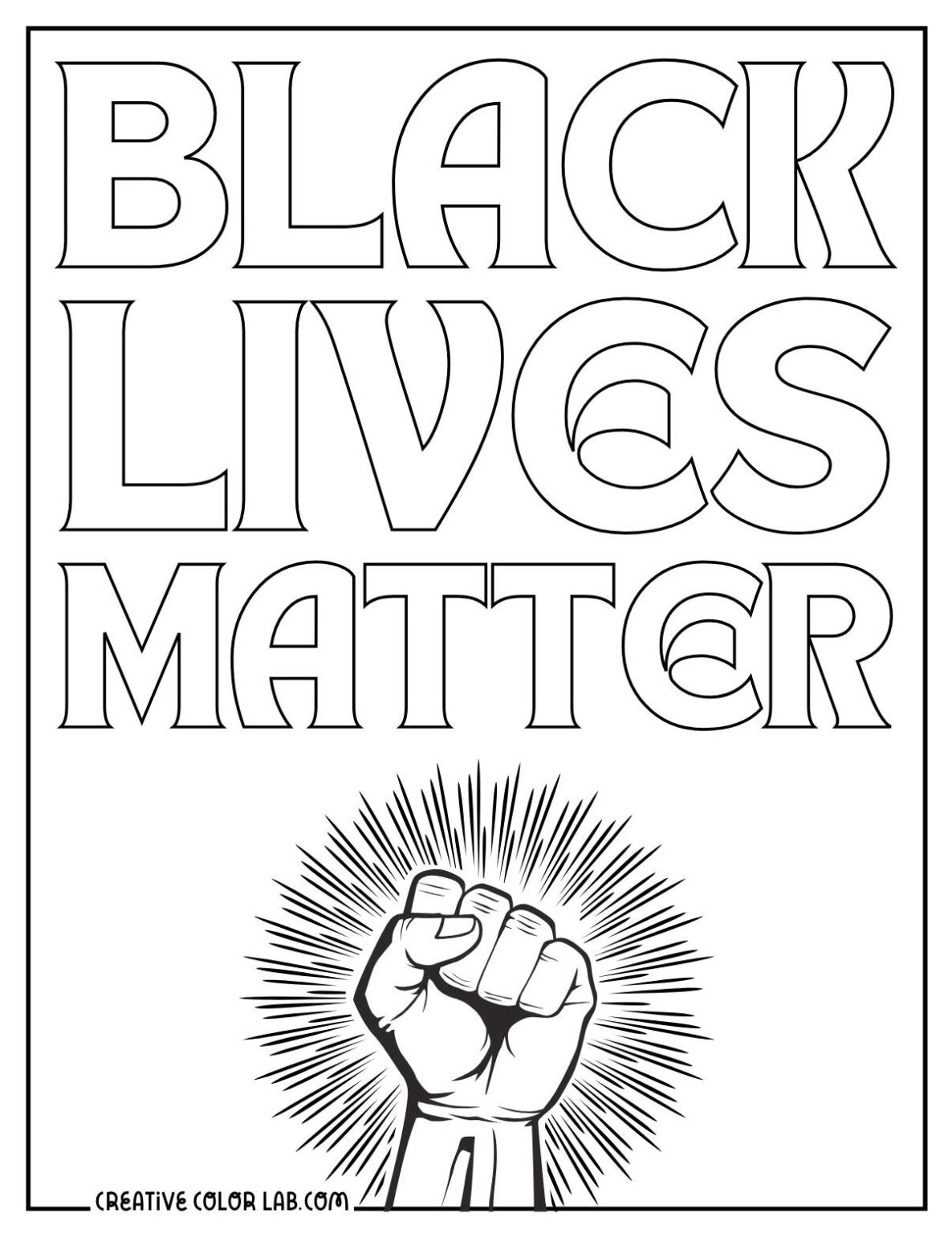 Free, Printable Black Lives Matter Coloring Pages