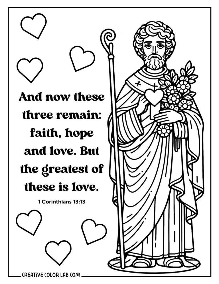 Christian Valentine Coloring Pages | Free, Printable PDFs