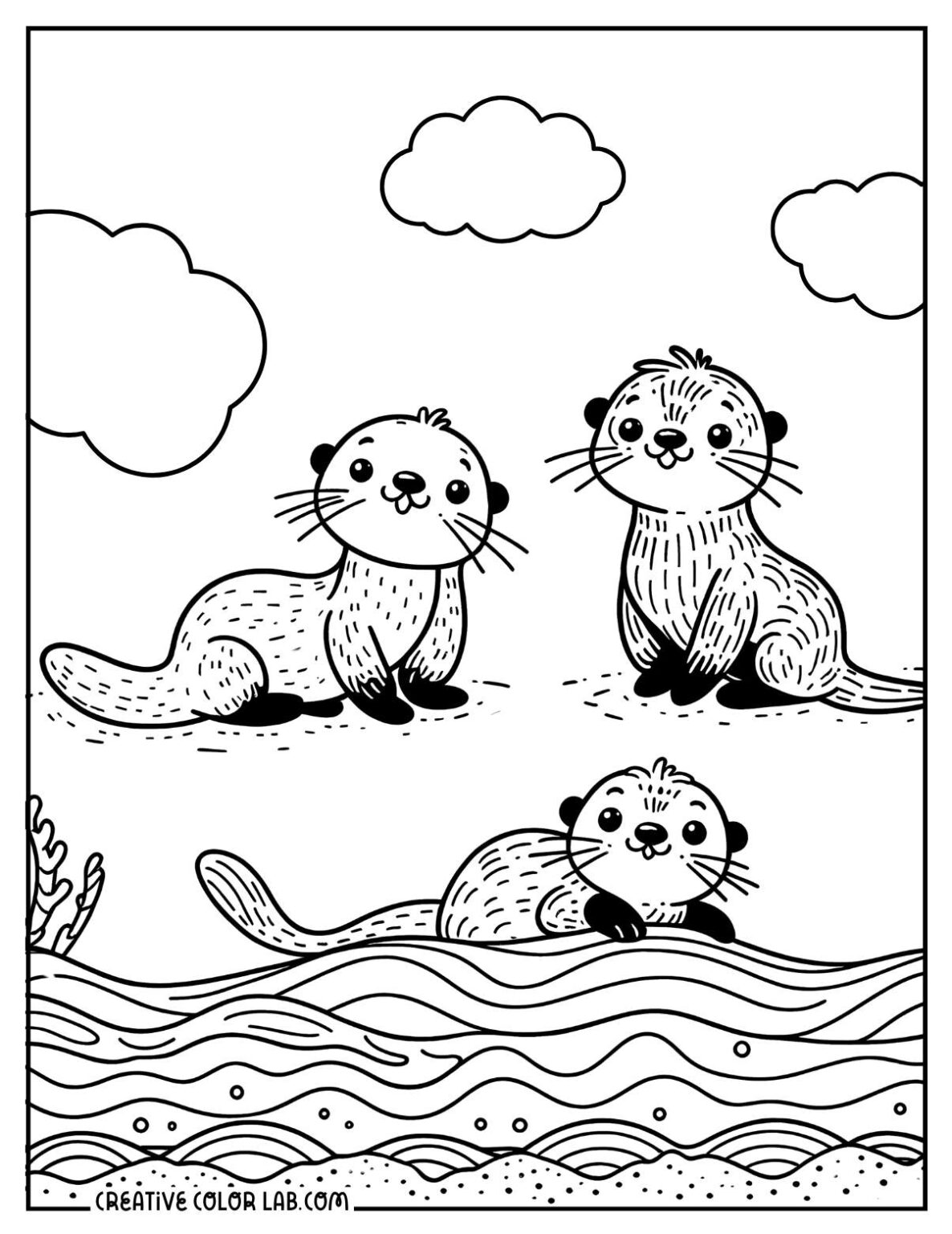 Free, Printable Otter Coloring Pages