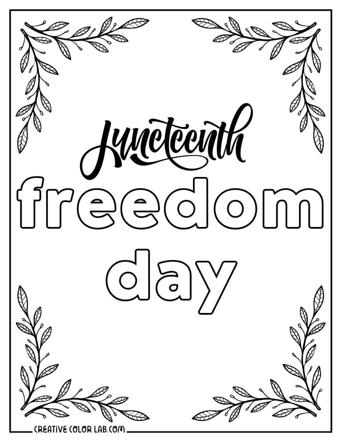 Free Printable Coloring Sheets for Juneteenth