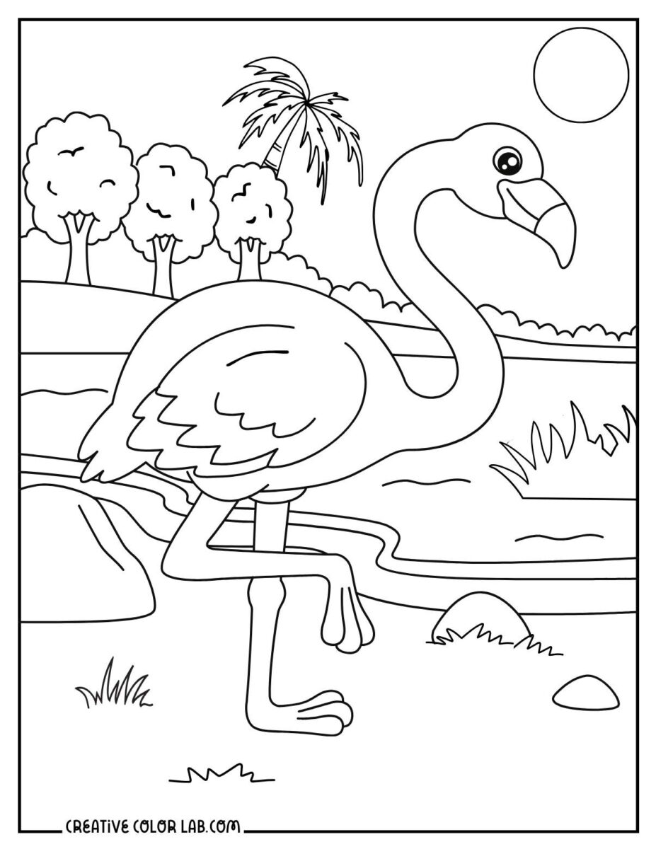 Free Flamingo Coloring Pages | Printable PDF Downloads