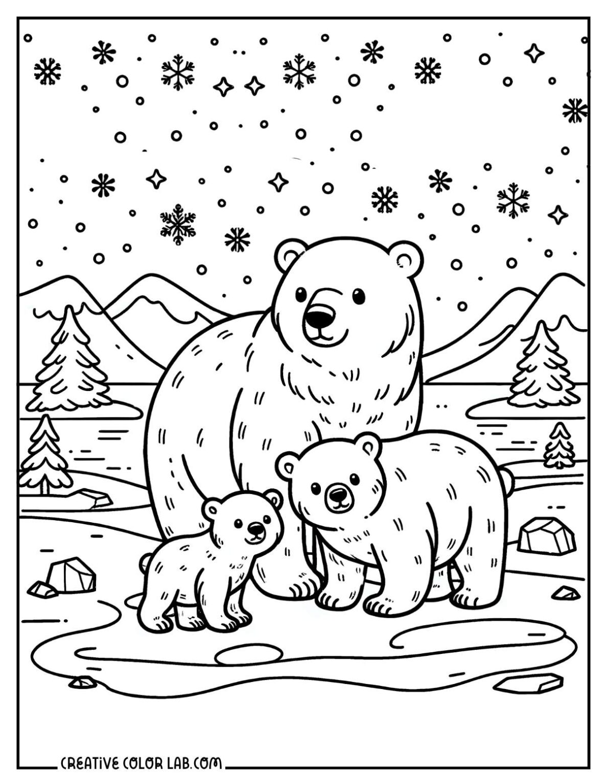 Free Polar Bear Coloring Pages | Printable PDFs