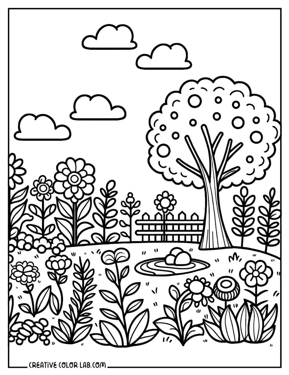 13 Free Garden Coloring Pages | PDF Printables