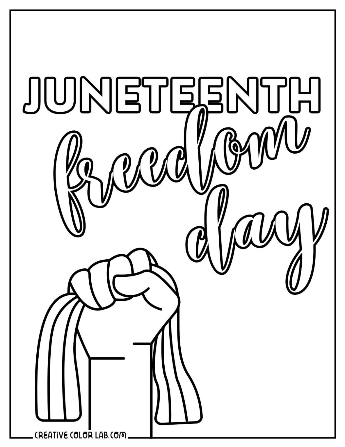 Free Printable Coloring Sheets for Juneteenth