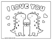 15 Printable Dinosaur Valentine Coloring Pages | Free PDFs