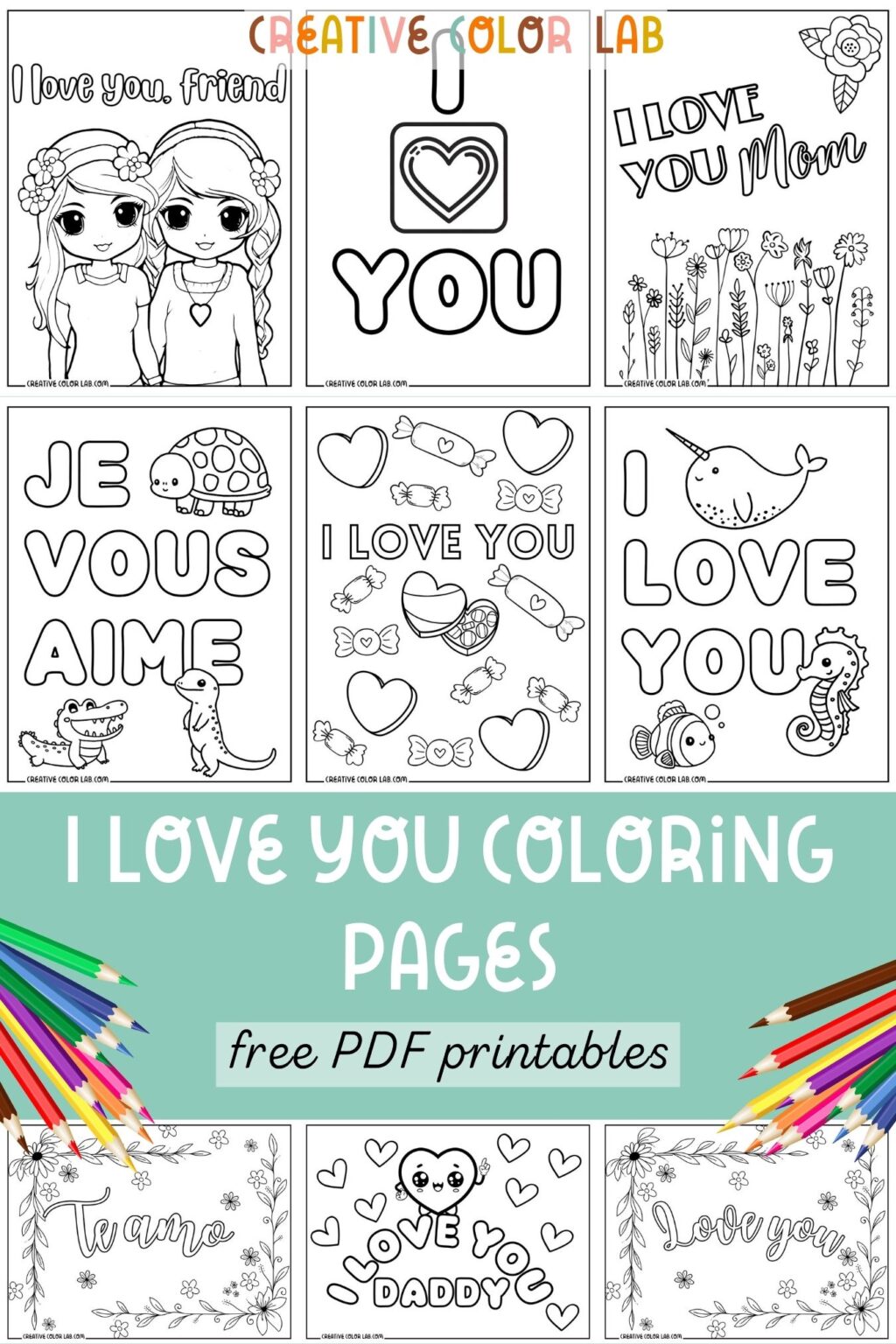 46 I Love You Coloring Pages | Free PDF Printables