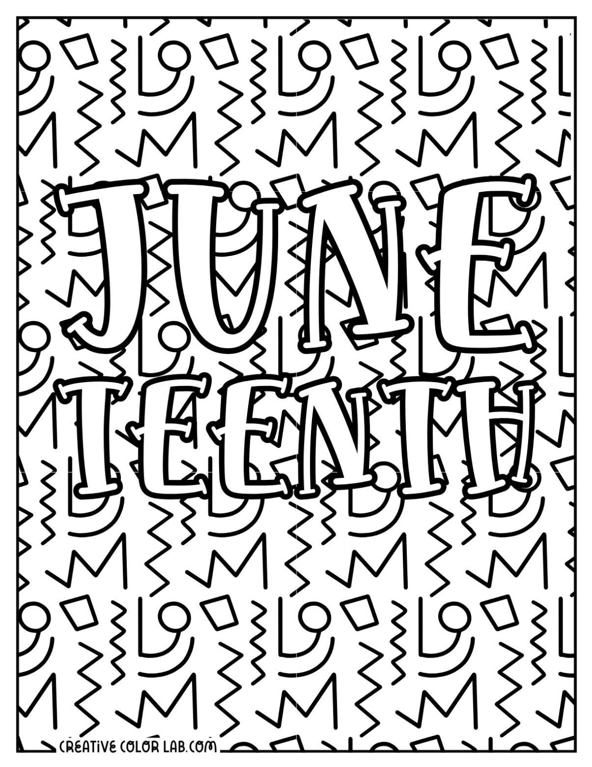 Free Printable Coloring Sheets for Juneteenth
