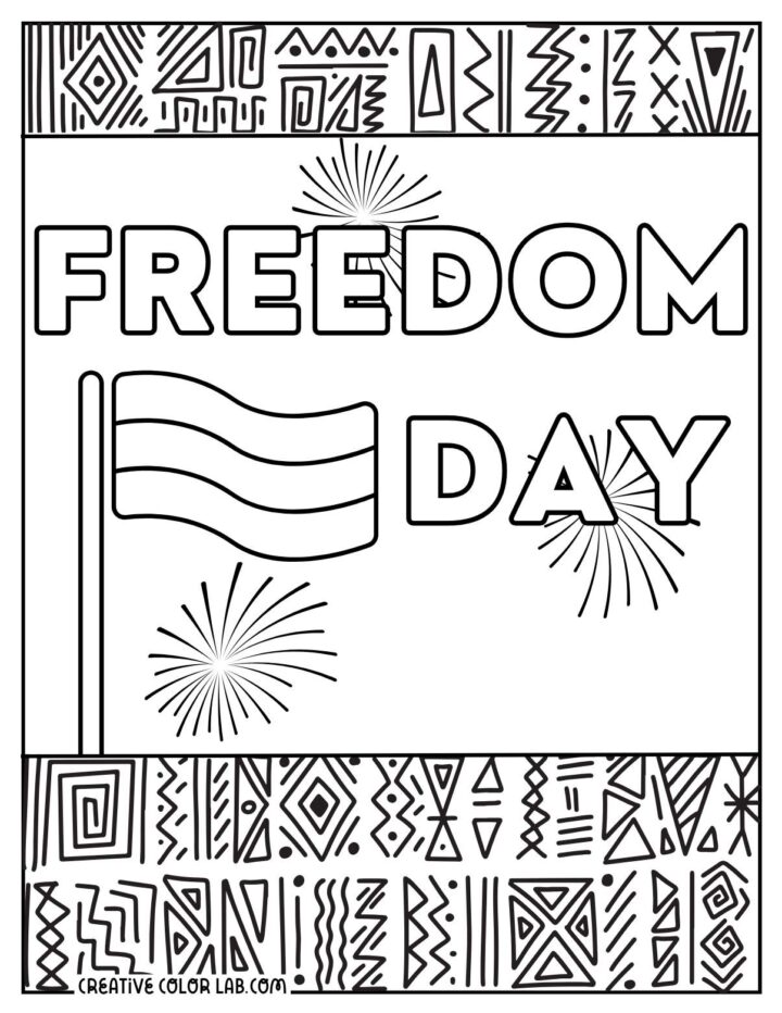 Free Printable Coloring Sheets for Juneteenth
