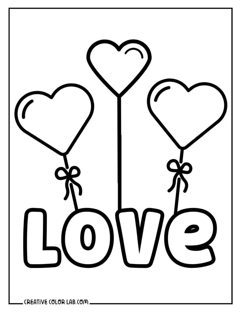 Printable Valentine Coloring Pages in PDF Format