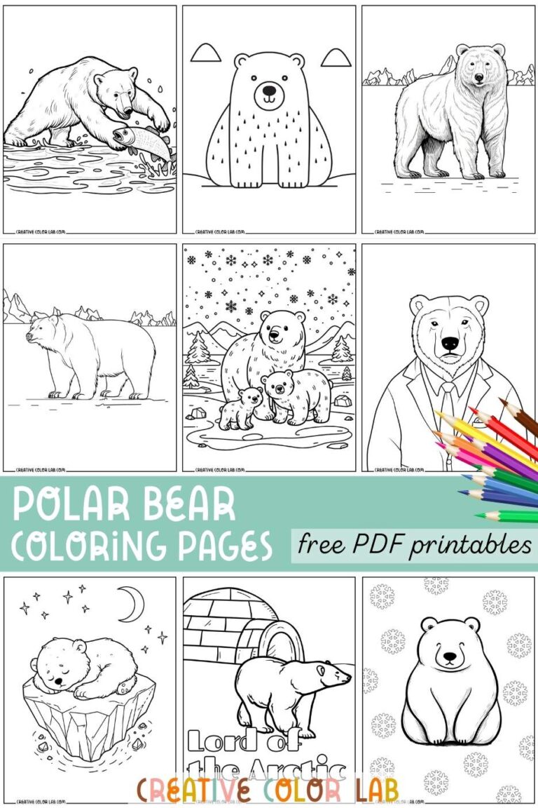Free Polar Bear Coloring Pages | Printable PDFs