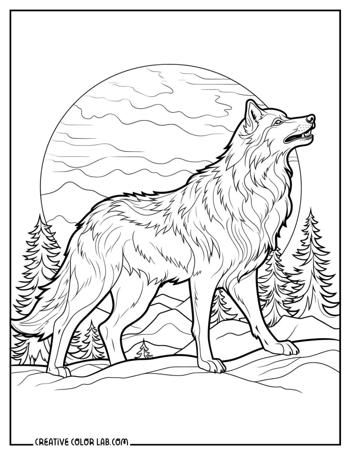 Free, Printable Wolf Coloring Pages