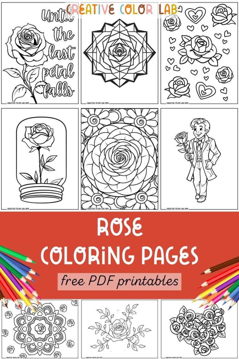 28 Rose Coloring Pages | Free PDF Printables