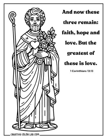 Free, Printable Saint Valentine Coloring Pages
