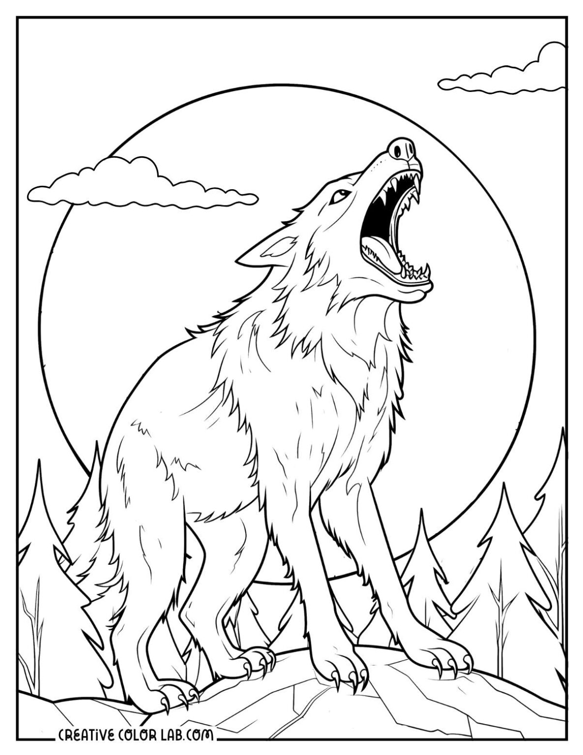 Free, Printable Wolf Coloring Pages