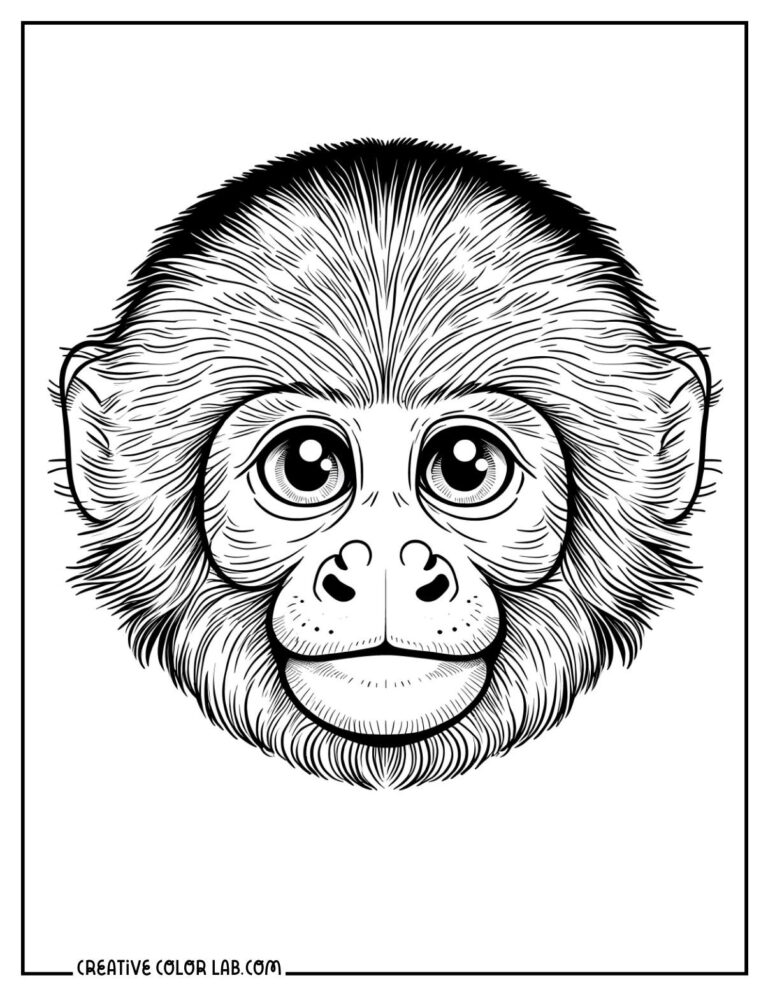 Printable Monkey Coloring Pages in PDF Format