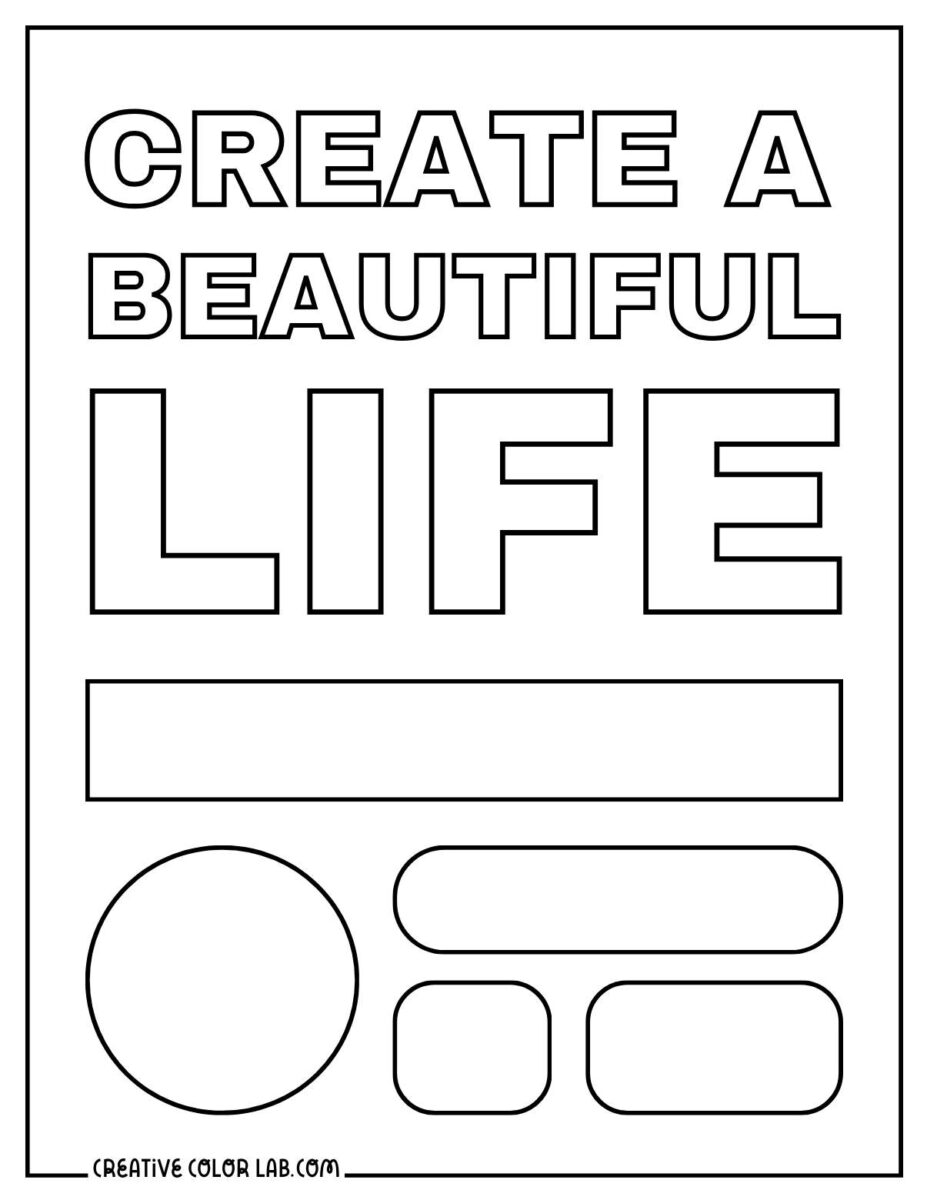 37 Inspirational Quotes Coloring Pages | Positive PDF Printables