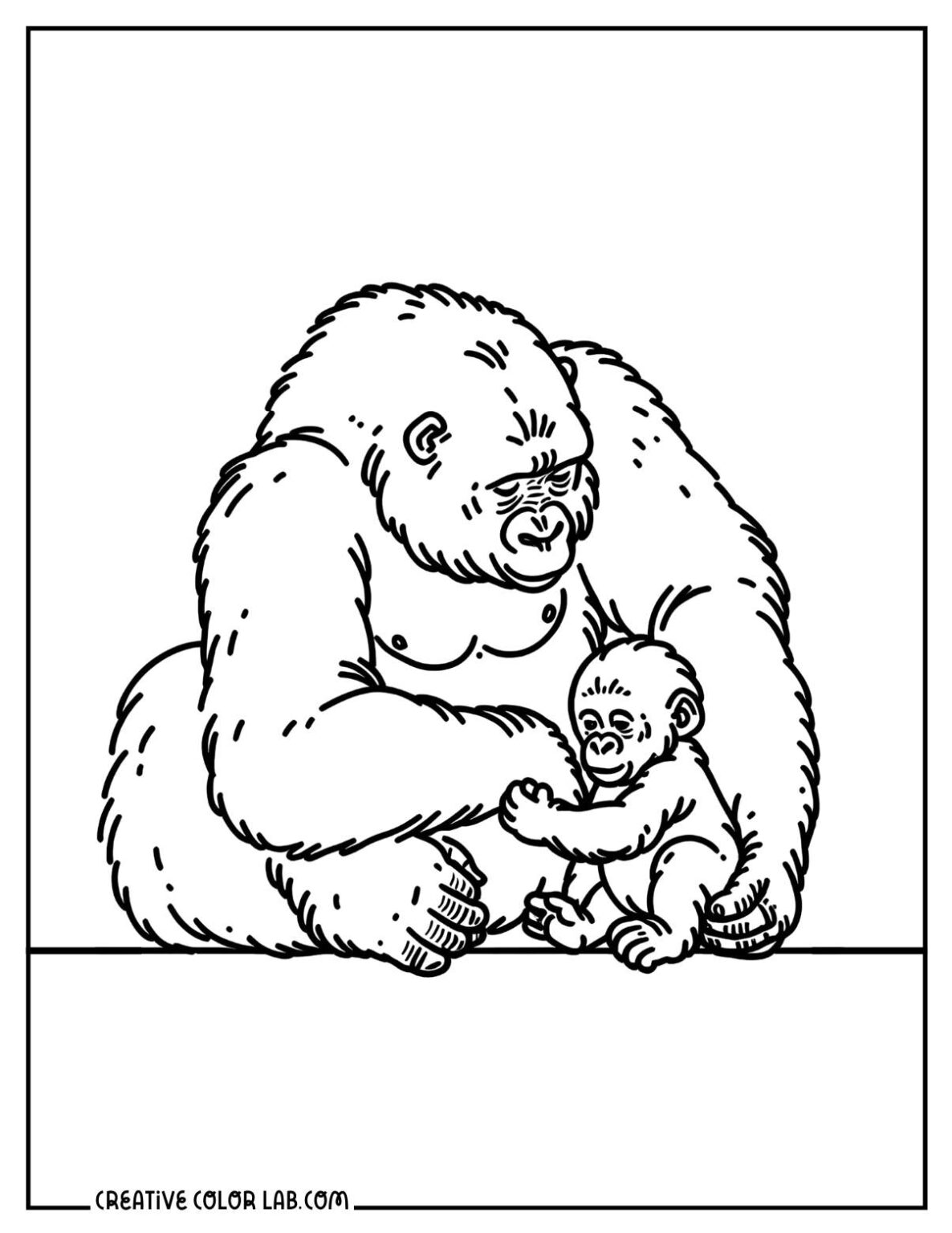 Free, Printable Gorilla Coloring Pages