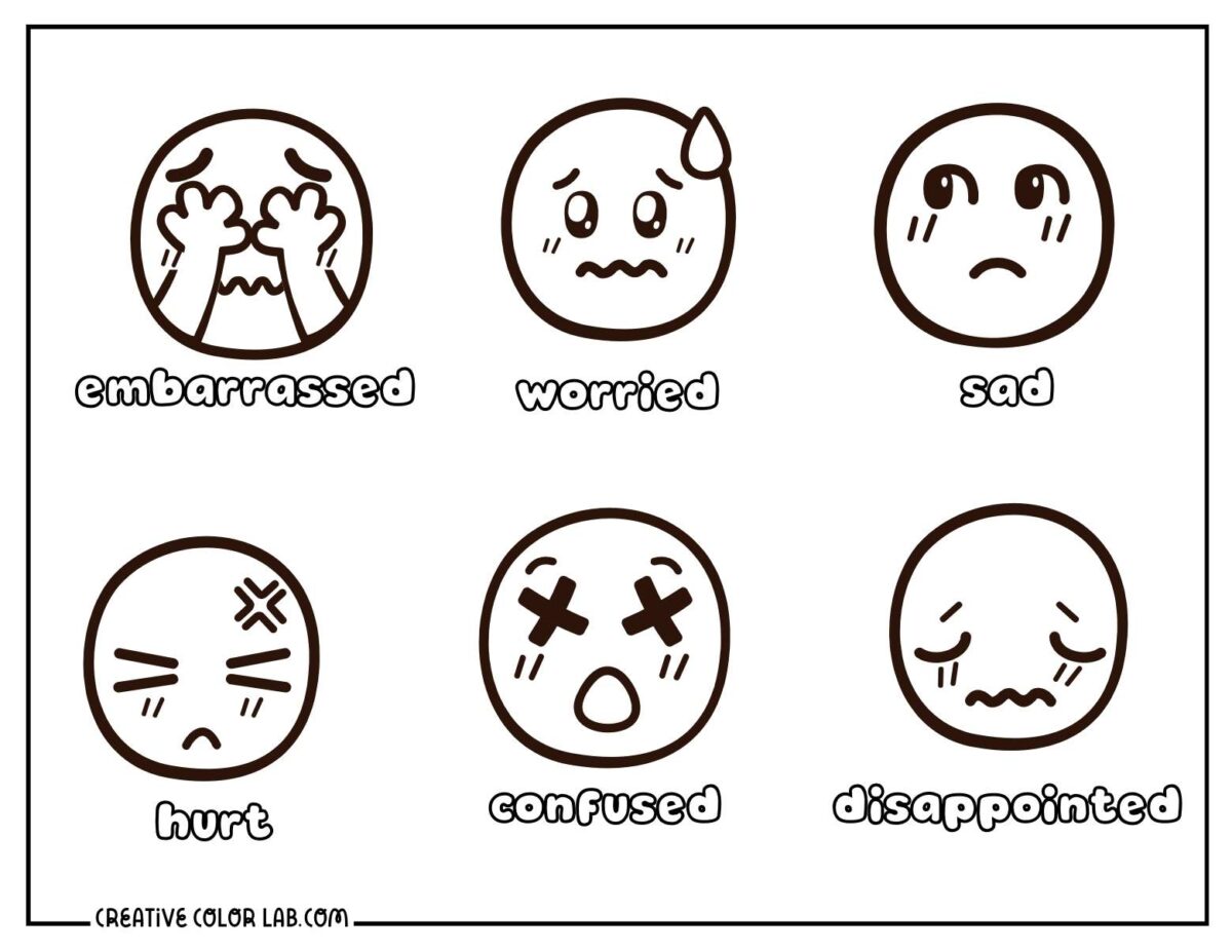Free Feelings Coloring Pages | Emotions Printables