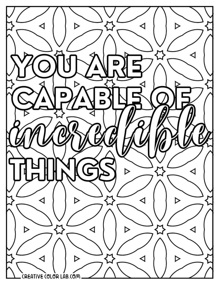 11 Free Motivational Coloring Pages | PDF Printables