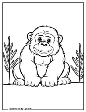 Free, Printable Gorilla Coloring Pages