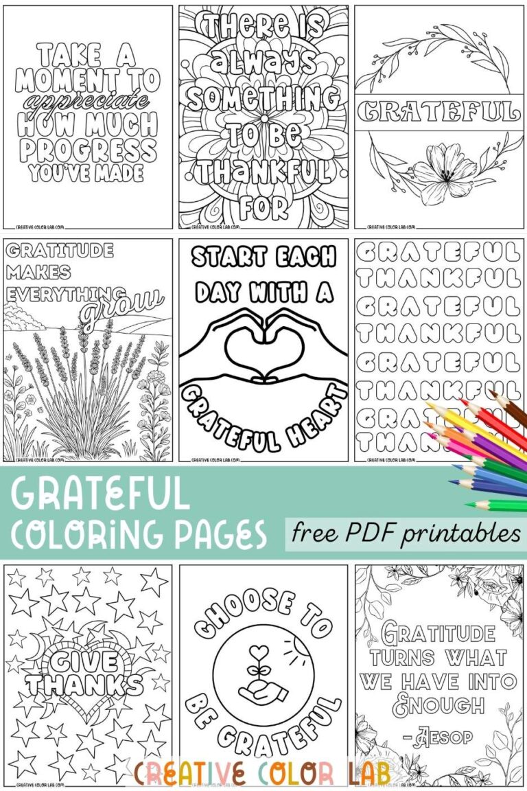 Free Grateful Coloring Pages | PDF Printables to Download