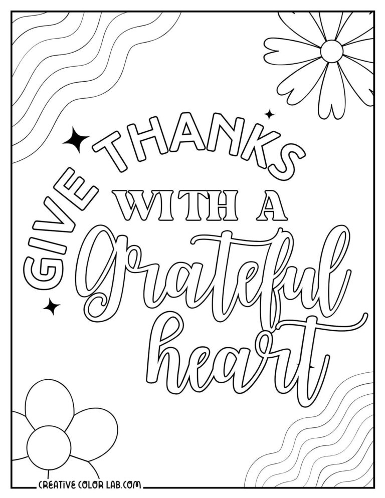 Free Grateful Coloring Pages | PDF Printables to Download