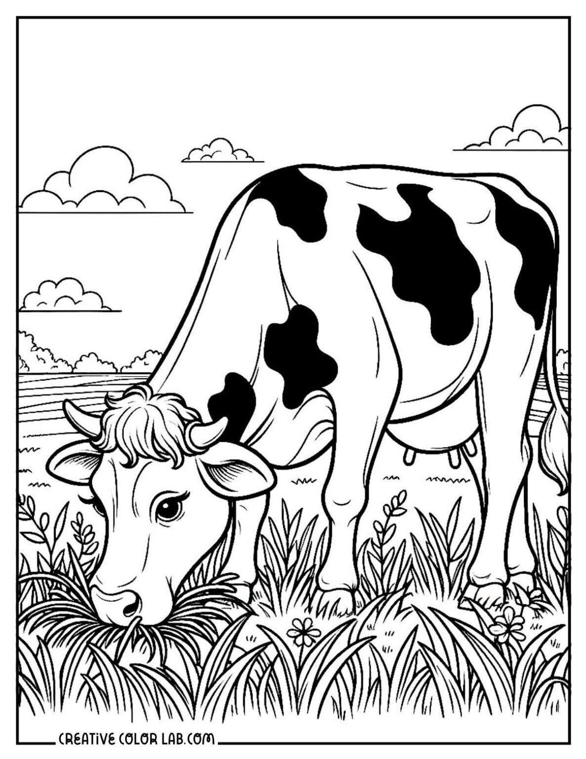 Free, Printable Cow Coloring Pages