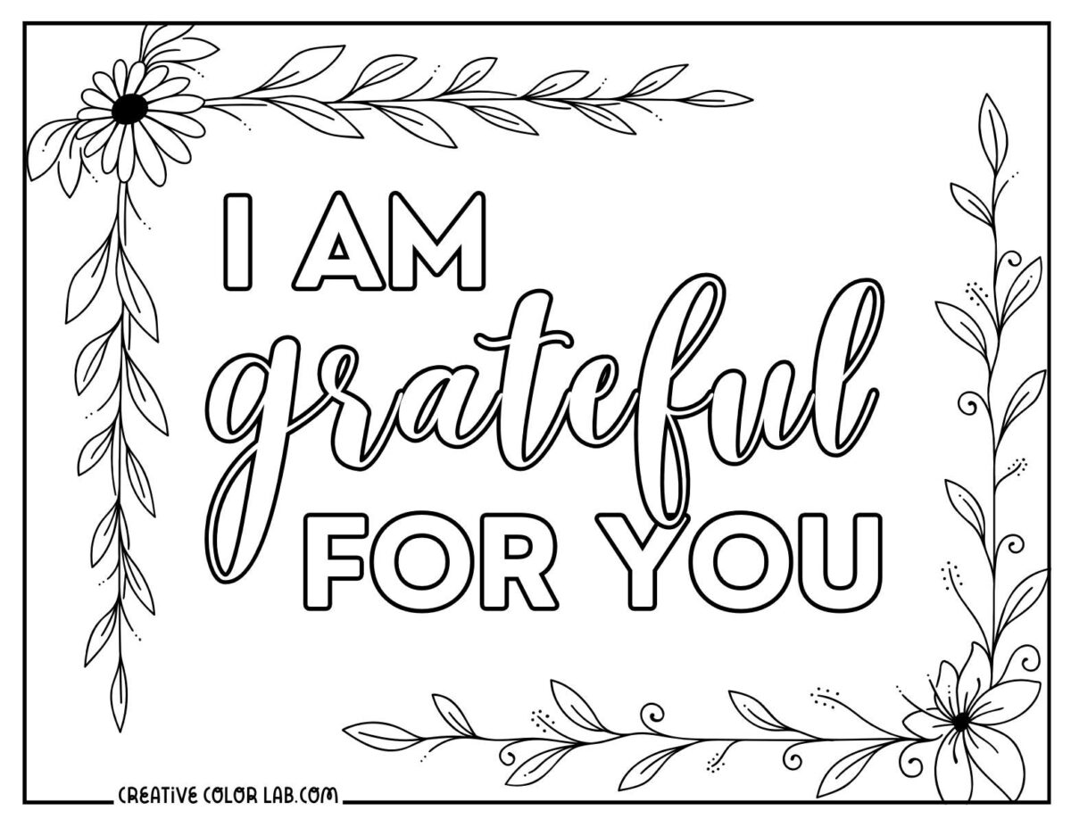 Free Grateful Coloring Pages | PDF Printables to Download