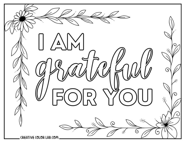 Free Grateful Coloring Pages | PDF Printables to Download