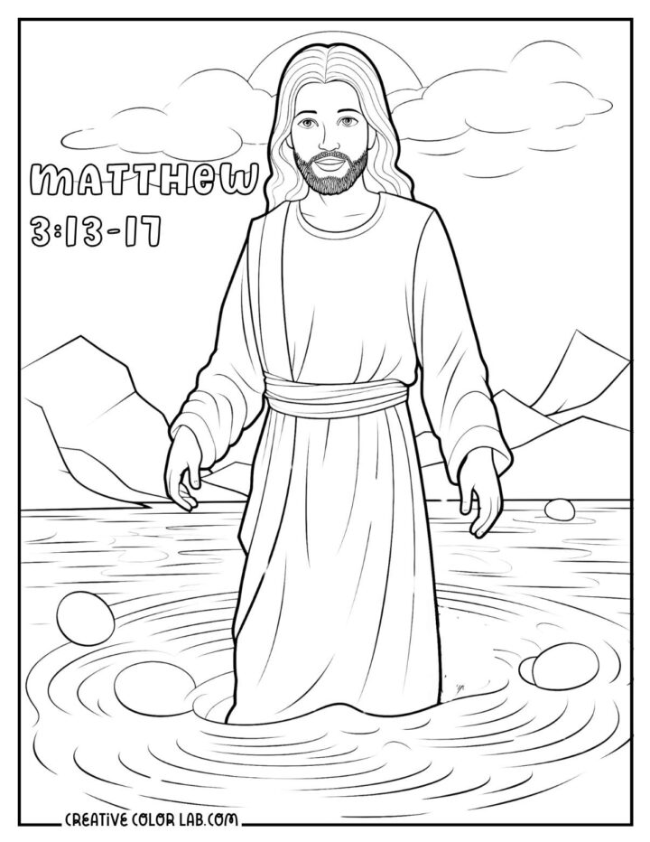 Free Jesus Baptized Coloring Pages | Printable Baptisms PDFs