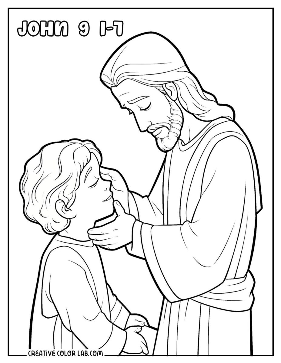 6 Jesus Heals Blind Man Coloring Pages | Free PDF Printables