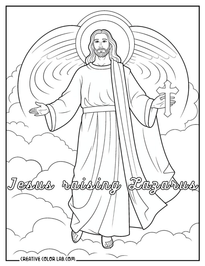 Printable Jesus Raising Lazarus Coloring Pages