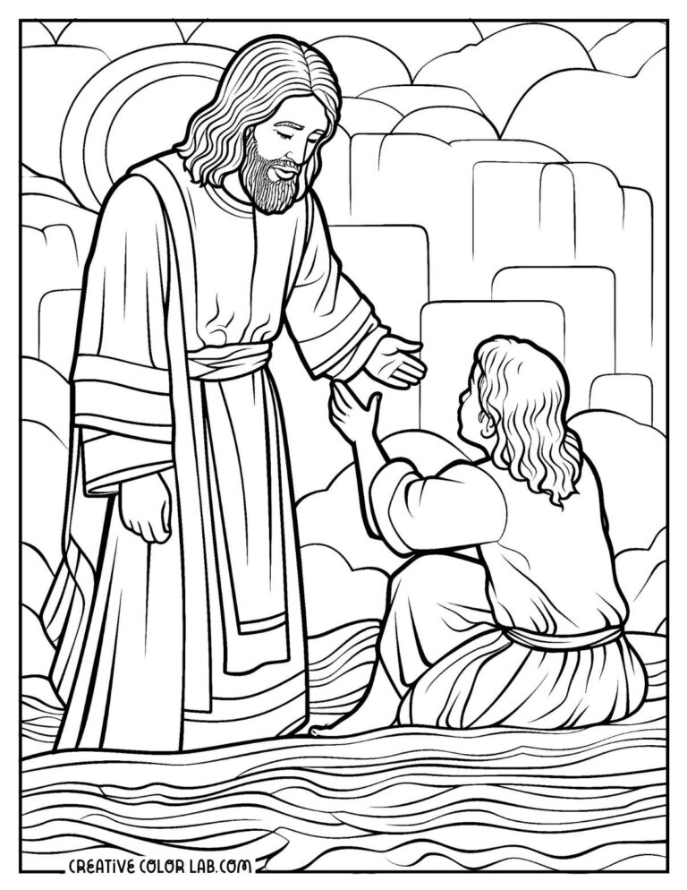 Baptism Of Jesus Coloring Pages Free Coloring Pages