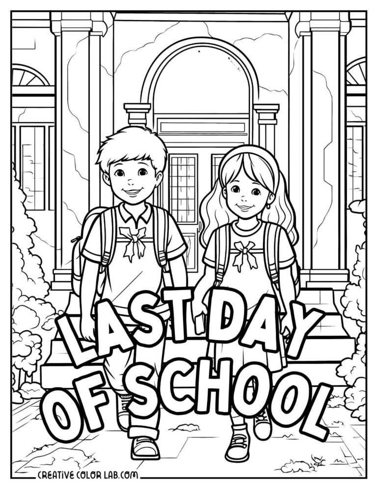11 Last Day of School Coloring Pages Printable PDFs