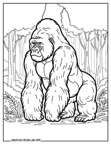Free, Printable Gorilla Coloring Pages