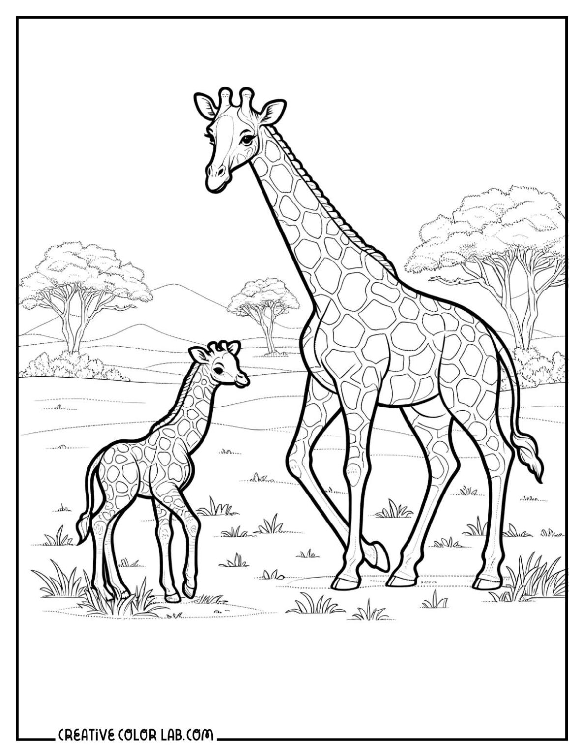 Free Giraffe Coloring Pages | Printable PDFs