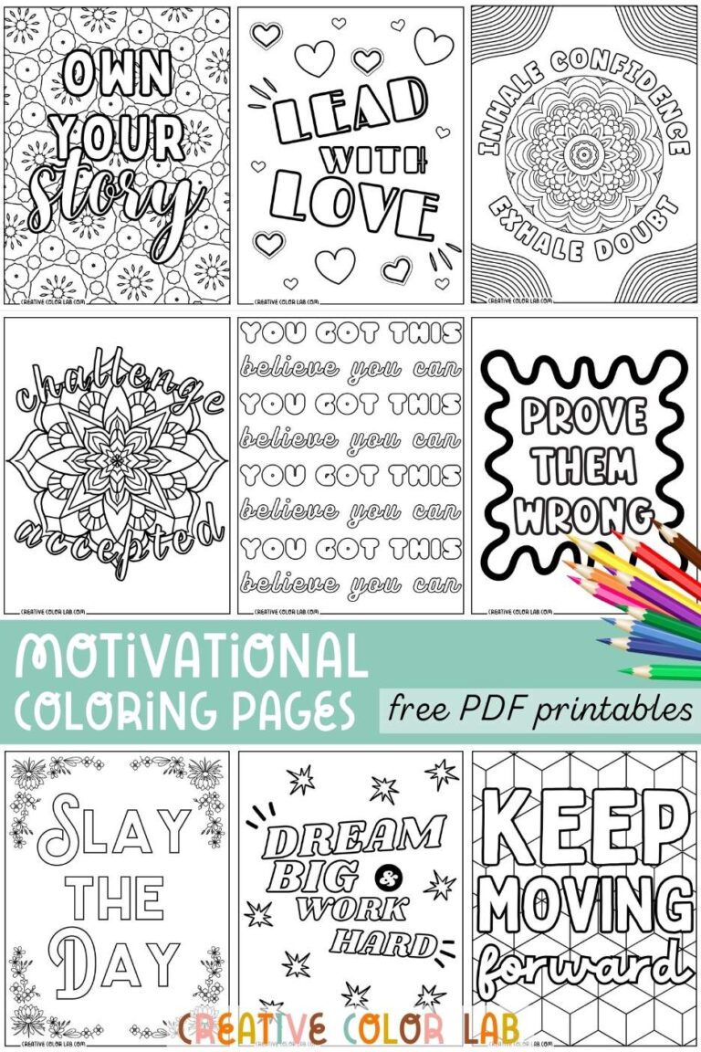 11 Free Motivational Coloring Pages | PDF Printables