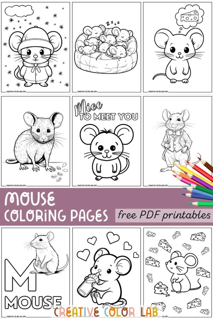 Printable Mouse Coloring Pages in PDF Format