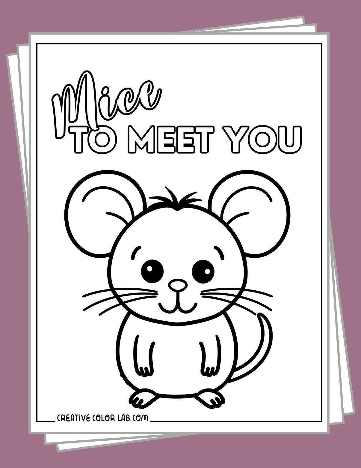 Printable Mouse Coloring Pages in PDF Format
