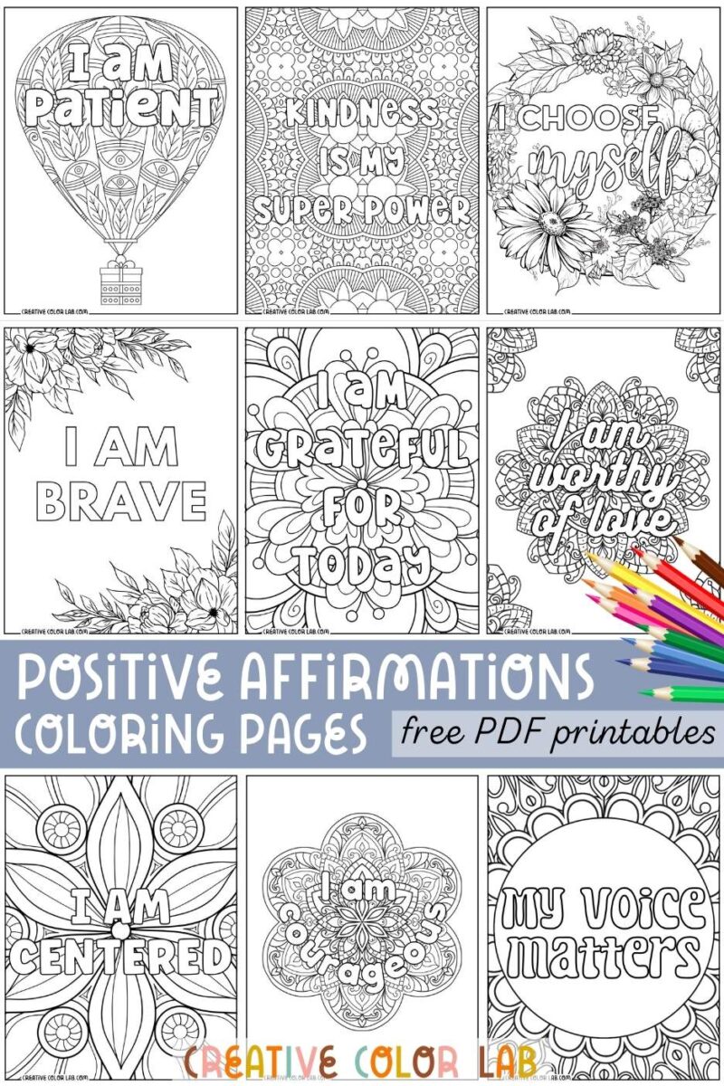 35 Positive Affirmations Coloring Pages | Free PDF Printables