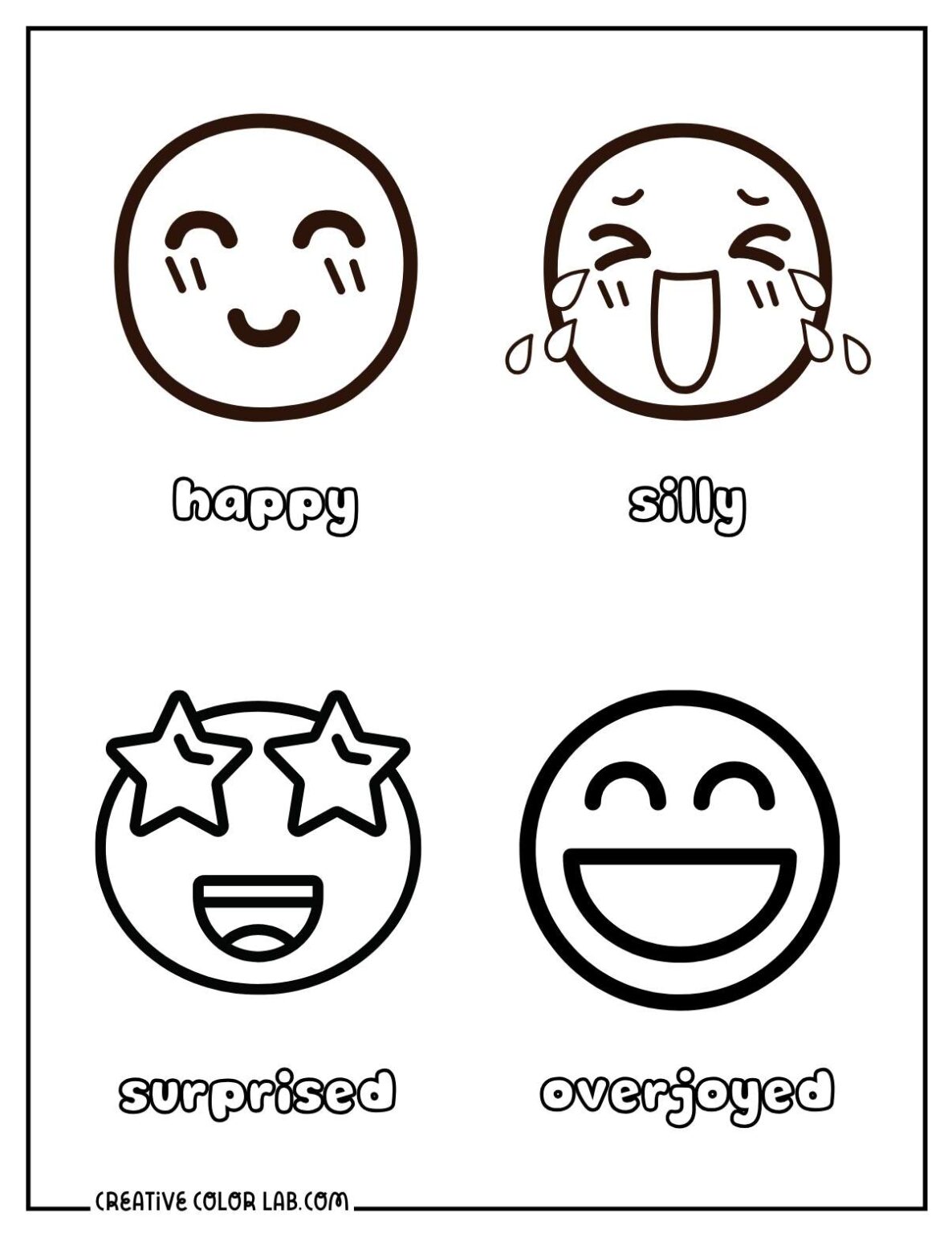 Free Feelings Coloring Pages | Emotions Printables