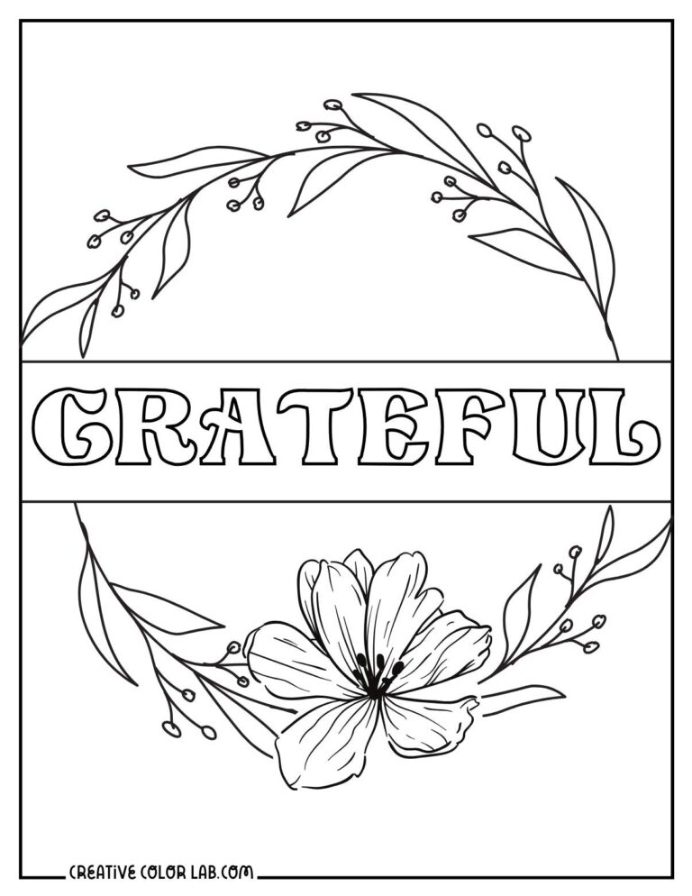 Free Grateful Coloring Pages | PDF Printables to Download