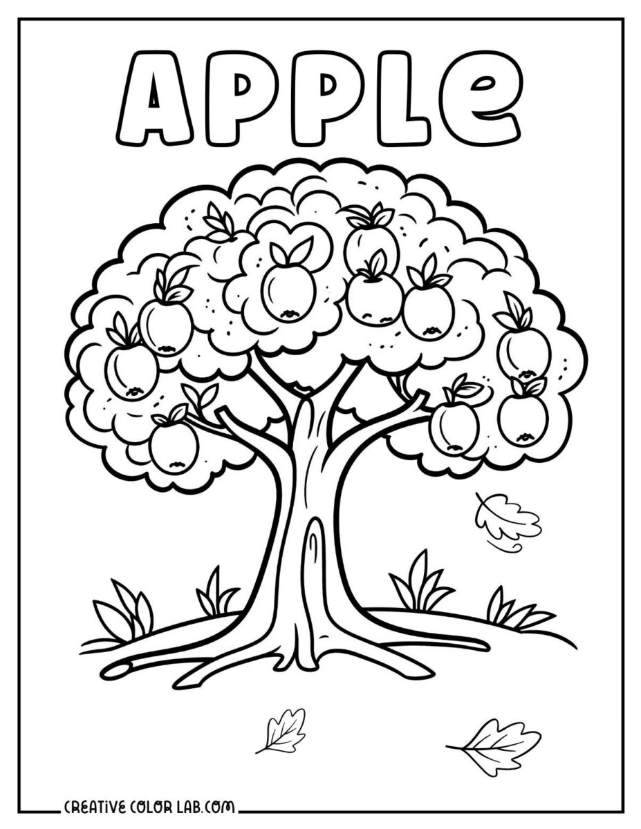 24 Apple Tree Coloring Pages | Free PDF Printables