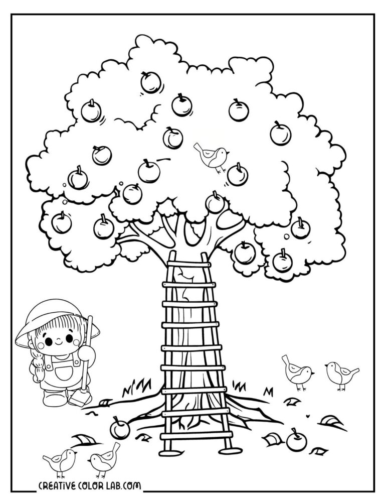 24 Apple Tree Coloring Pages | Free PDF Printables
