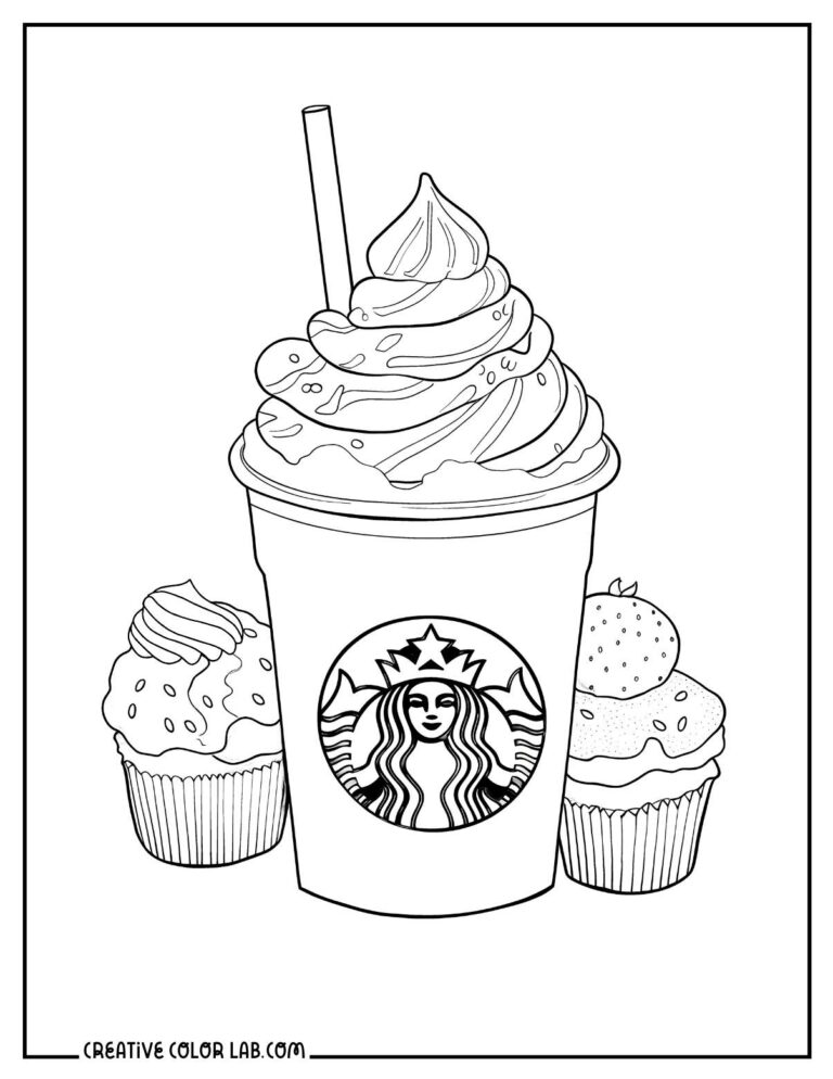 Printable Starbucks Coffee and Food Coloring Pages | Free PDF Downloads