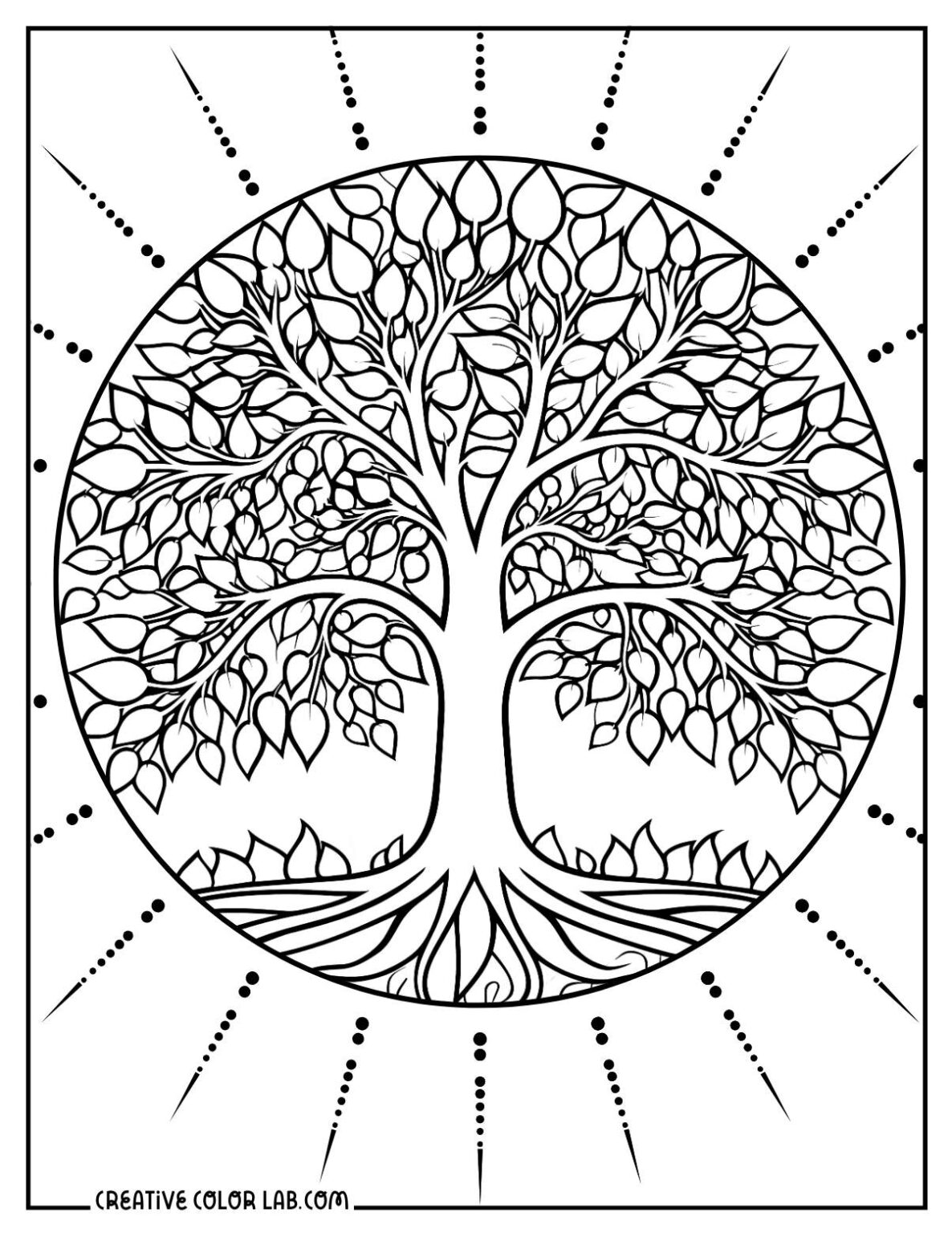 Unique Tree of Life Coloring Pages for Adults and Kids to Download