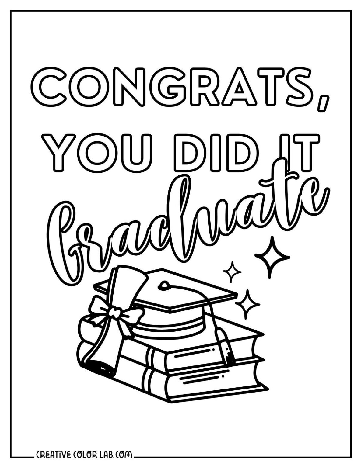 Graduation Coloring Pages PDF Printables
