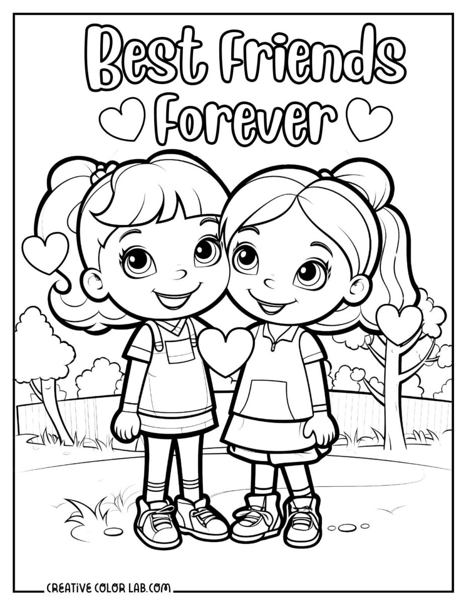 Printable Best Friend Coloring Pages | Free Friendship Printables