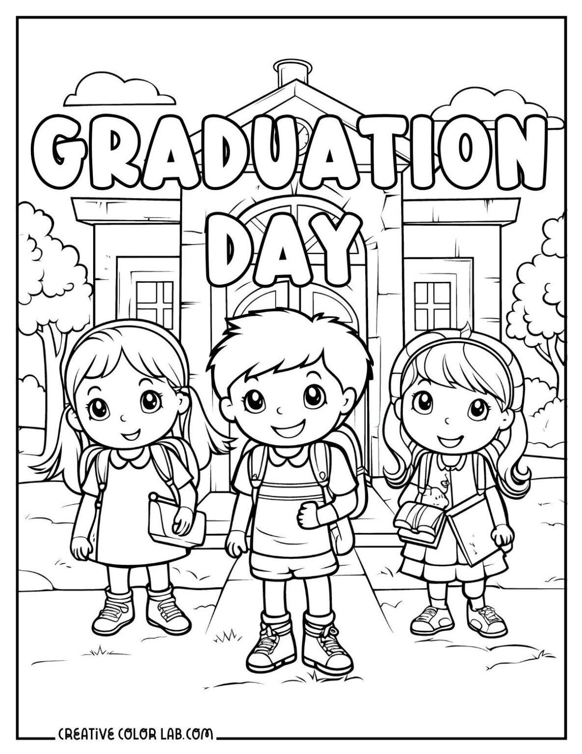 Graduation Coloring Pages PDF Printables